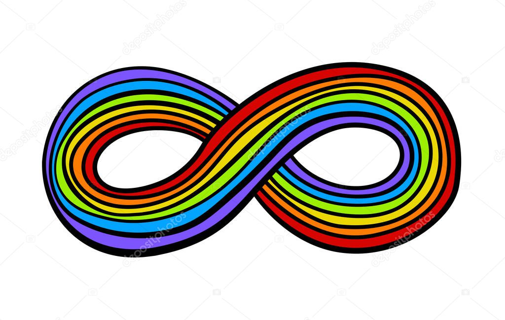 Símbolo infinito compuesto por un vibrante espectro de colores. Este ...
