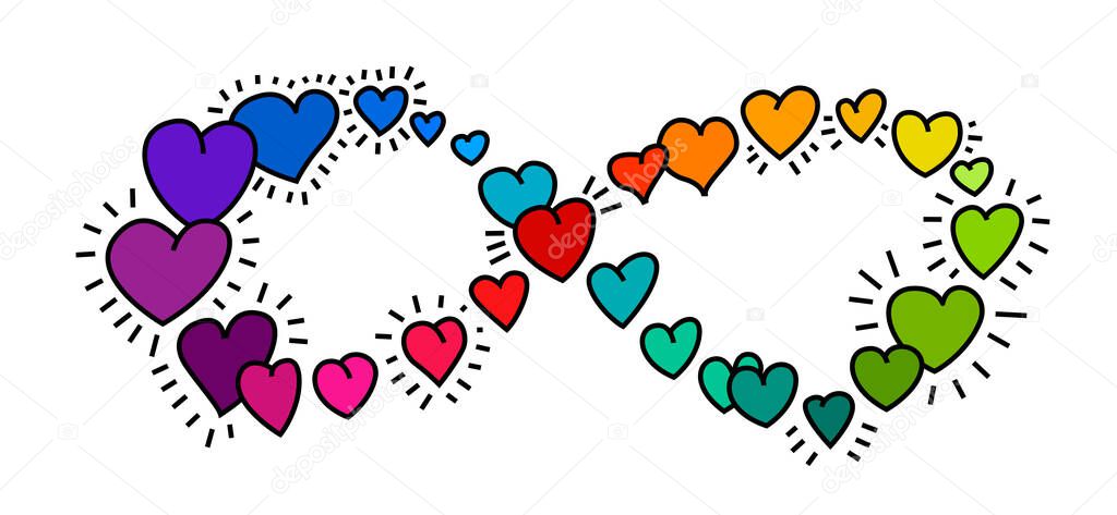 Símbolo infinito compuesto por un vibrante espectro de colores. Este ...