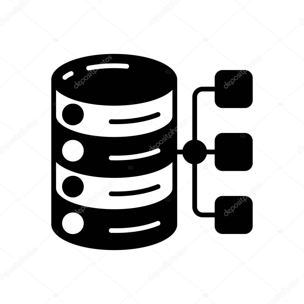Icono de diseño de base de datos en vector. Logotipo 2025