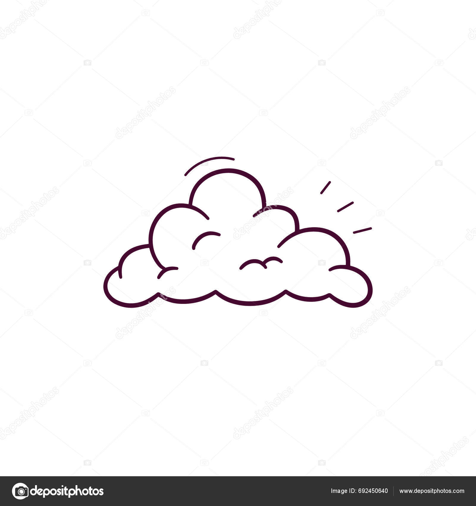 Hand Drawn Illustration Cloud Icon Doodle Vector Sketch Illustration ...