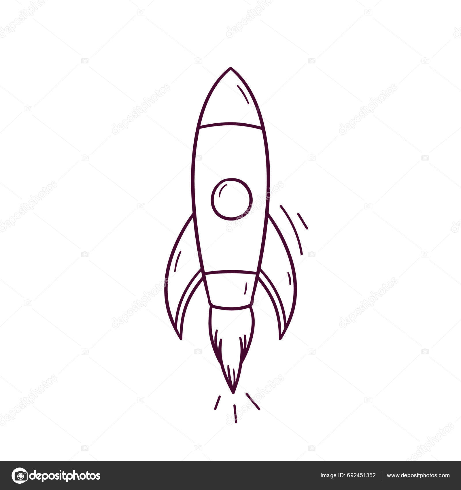 Hand Drawn Illustration Rocket Icon Doodle Vector Sketch Illustration ...