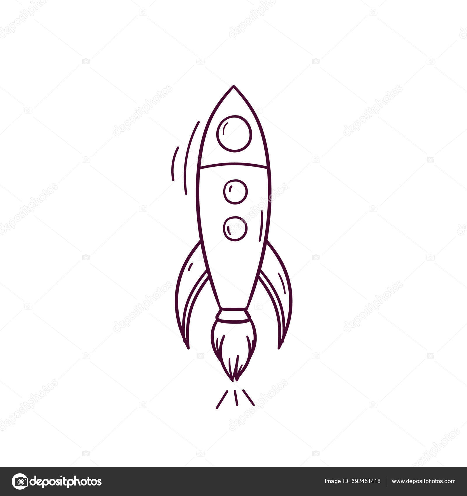 Hand Drawn Illustration Rocket Icon Doodle Vector Sketch Illustration ...