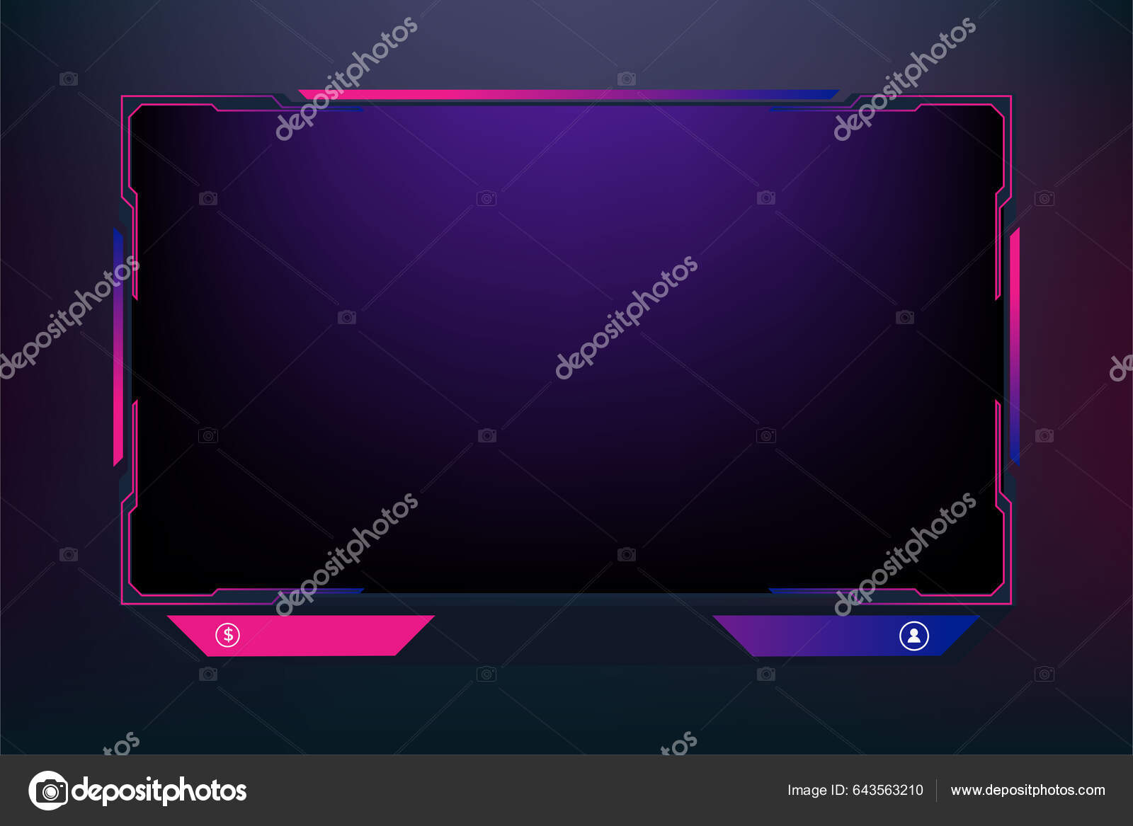 Futuristic Display Interface Broadcast Overlay Design Dark Background ...