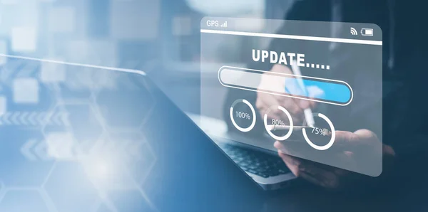 Hand touch bar of Update Software Computer Program Upgrade Business ...