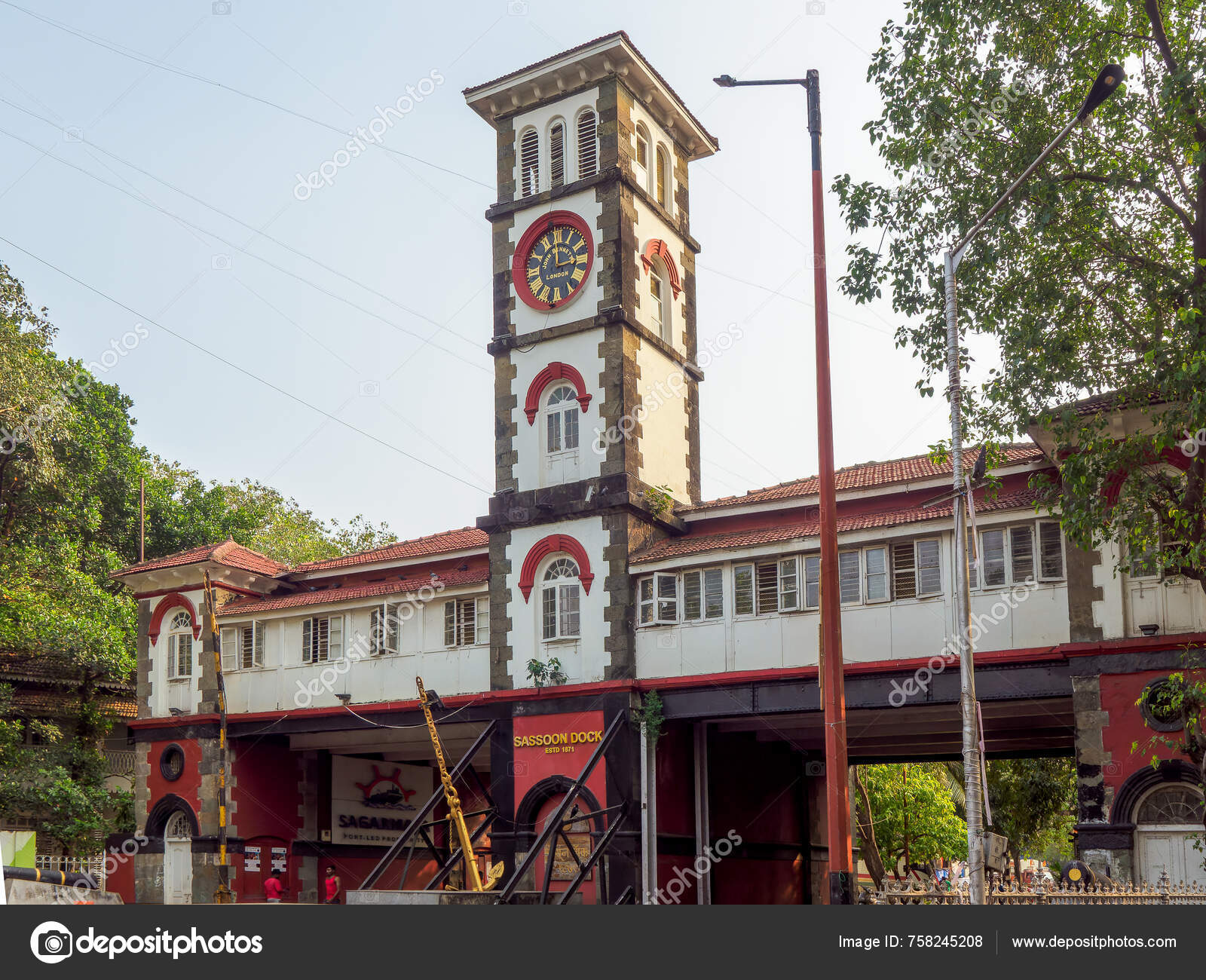 2024 Vintage Old Sassoon Dock Clock Tower Entrance Sassoon Docks ...
