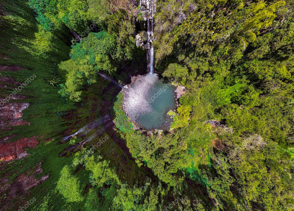Cascade de Balfour. The waterfall at Ebene Balfour Gardens. This is a ...