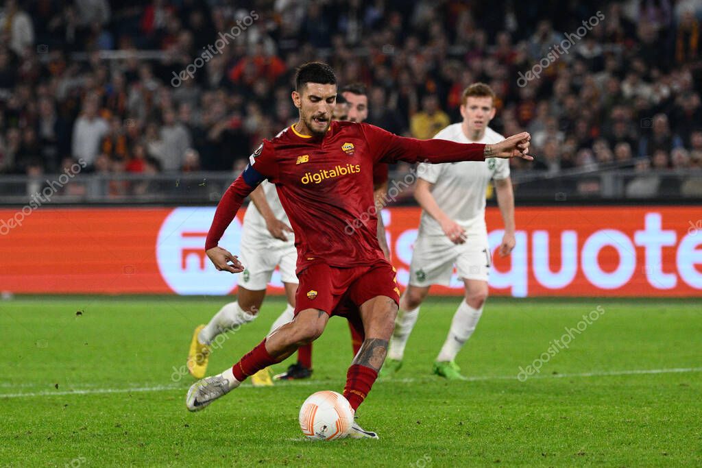 Lorenzo Pellegrini (AS Roma) gol 1-2 durante el partido de fútbol UEFA ...