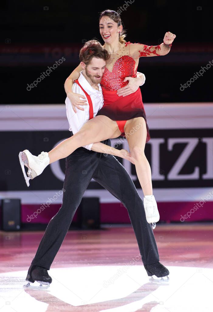 Sara Conti y Niccolo Macii (Italia - Senior Pairs 3er lugar) durante ...