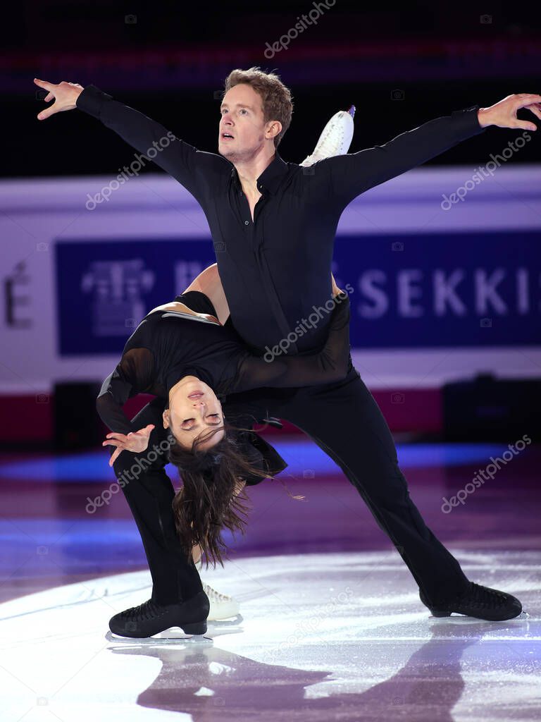 Madison Chock y Evan Bates (EE.UU. - Senior Ice Dance 2º lugar) durante ...
