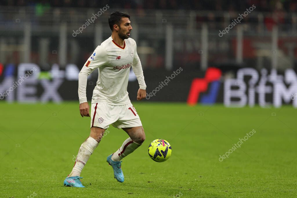 Mehmet Celik of AS Roma in action during Serie A 2022/23 football match ...