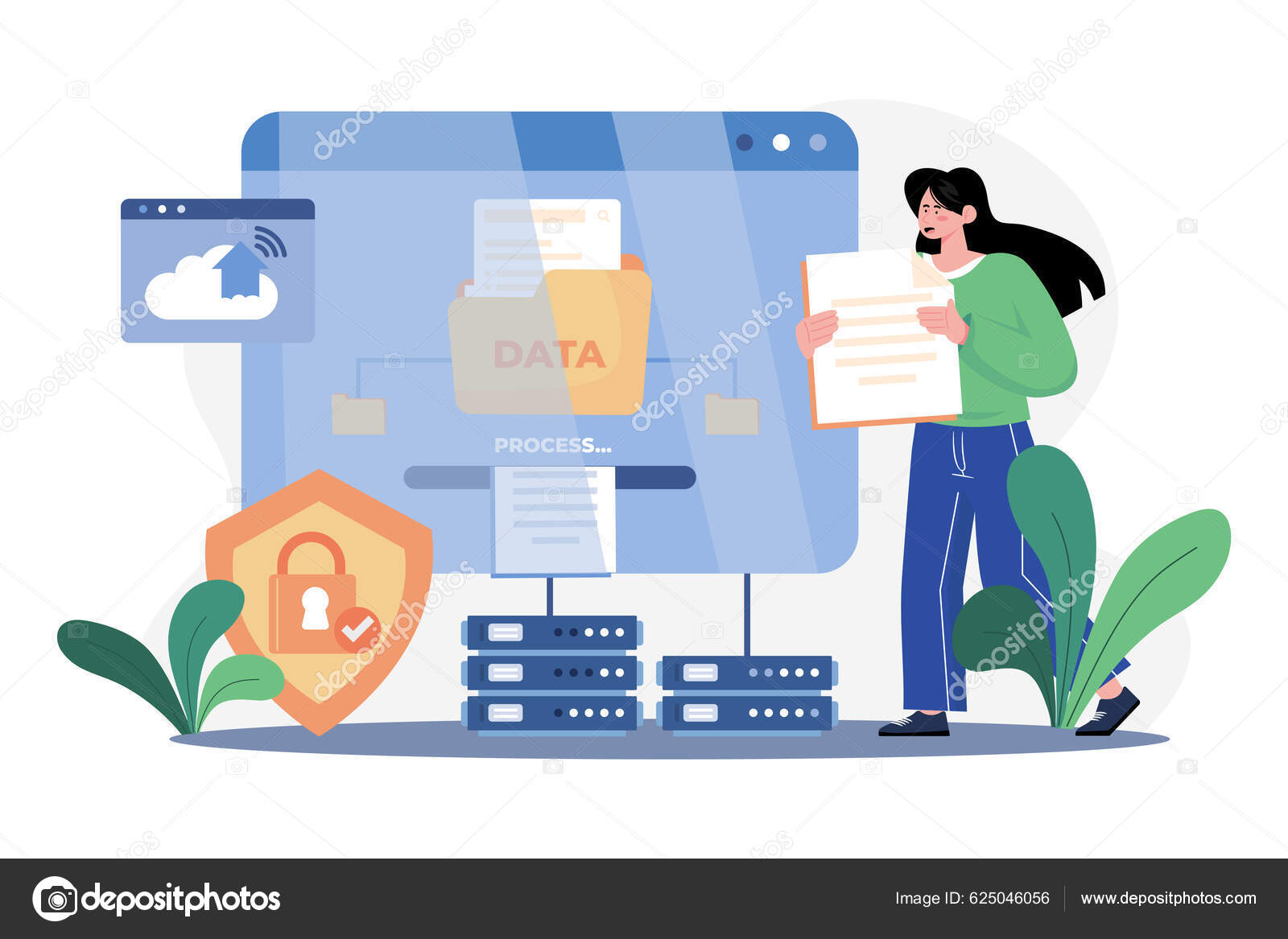 Data Entry Illustration Concept Flat Illustration Isolated White ...