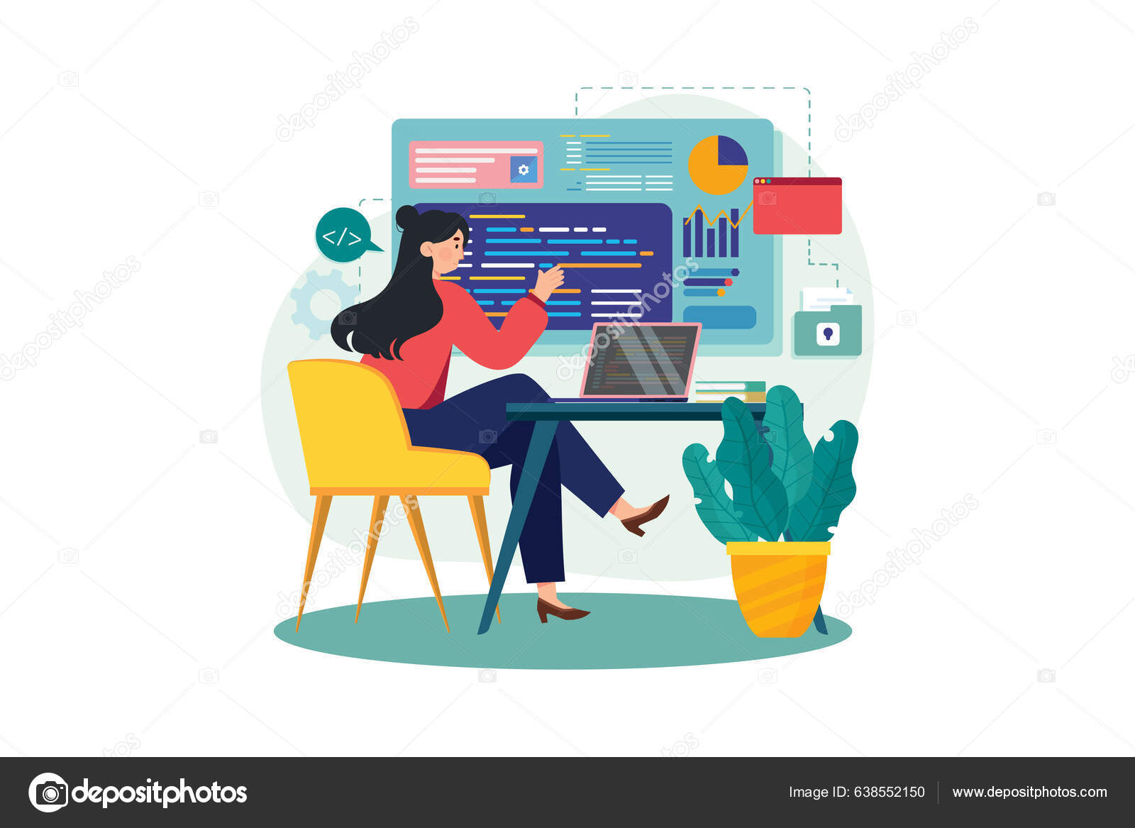 Escribir Códigos Teclear Tecnología Código Datos Vector de stock ...