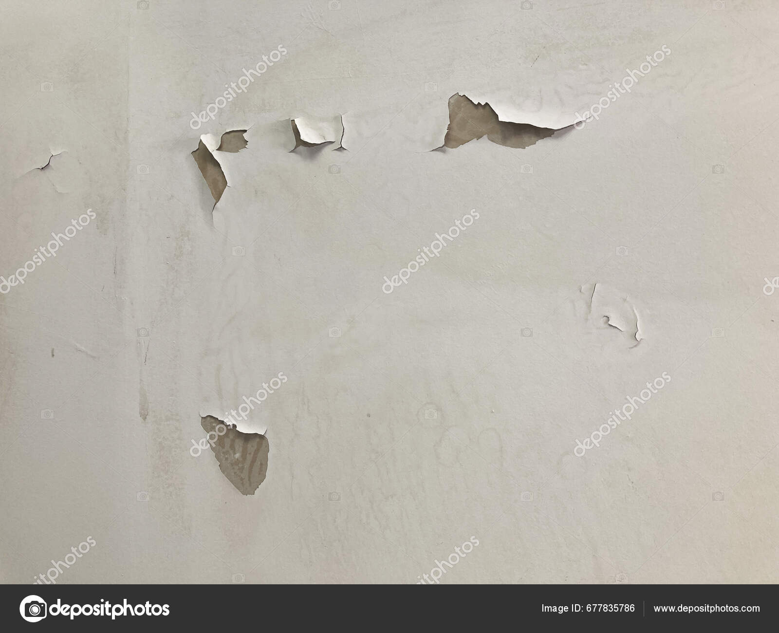 Close Defect Water Stain White Ceiling Peeling Paint Moldy Wall — Stock ...