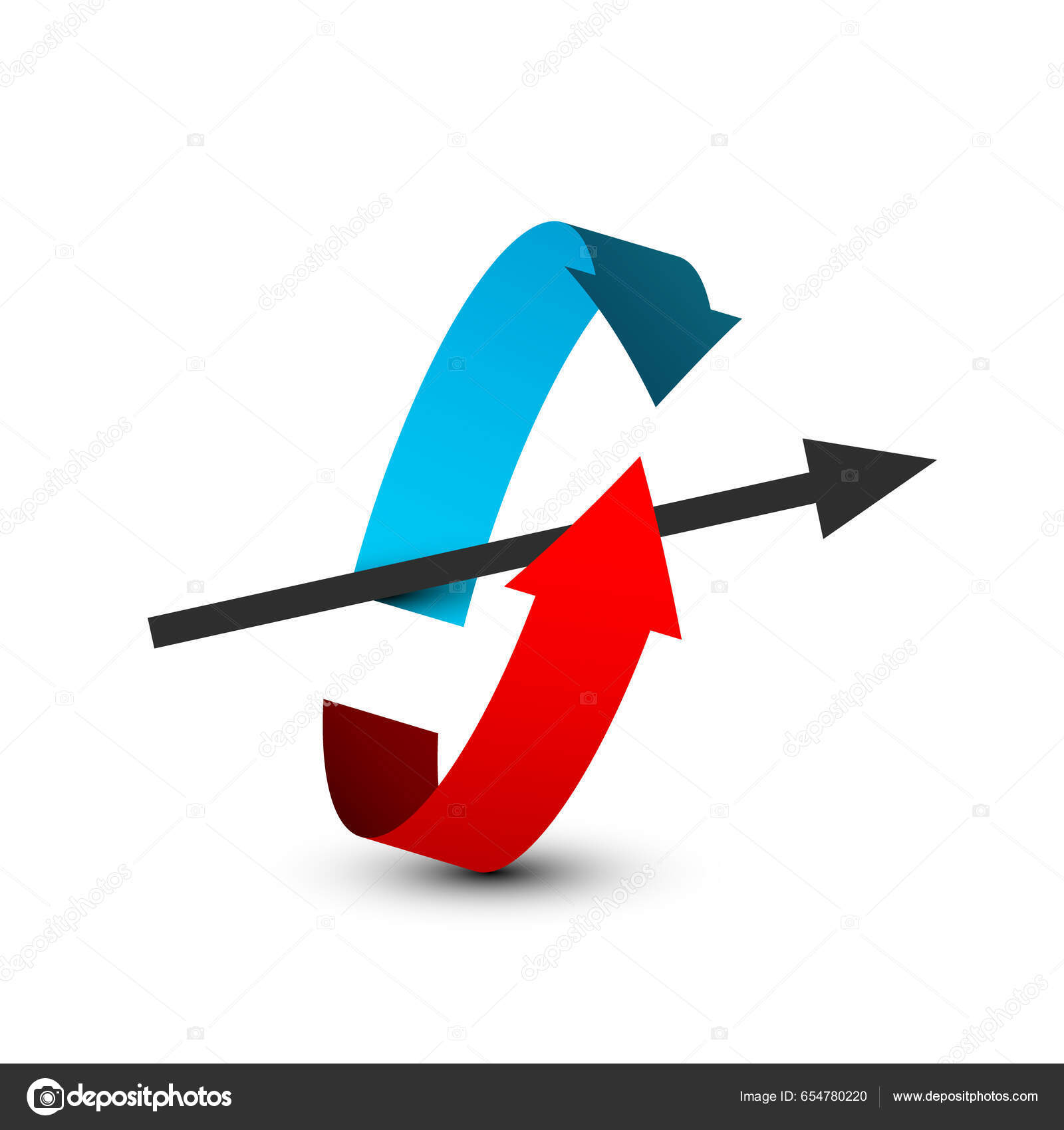 Red Blue Arrows White Background Vector Stock Vector by ©mejn 654780220