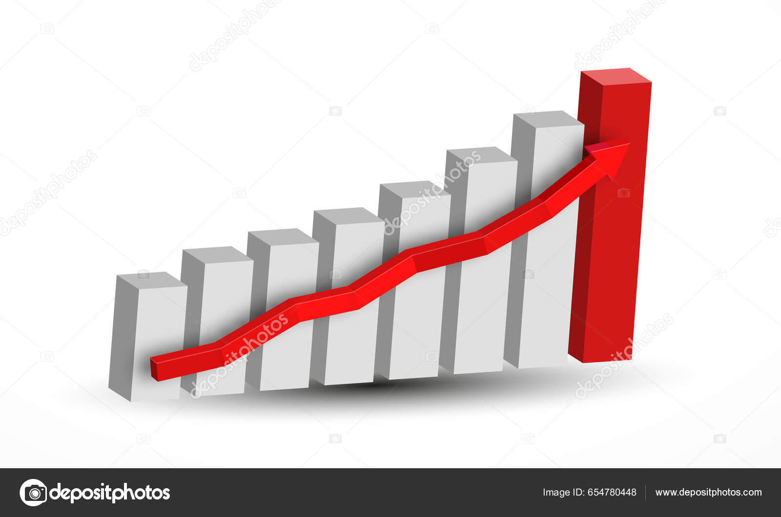 Gráfico Éxito Aislado Sobre Fondo Blanco Vector Vector de stock por ...