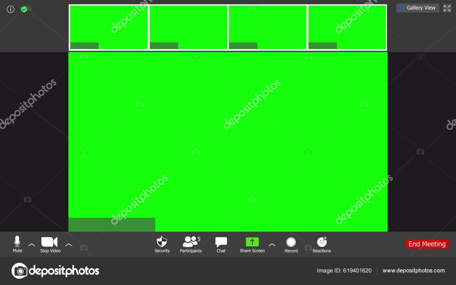 Screen Display Video Meeting Application Layout Four Monitor Video Call ...