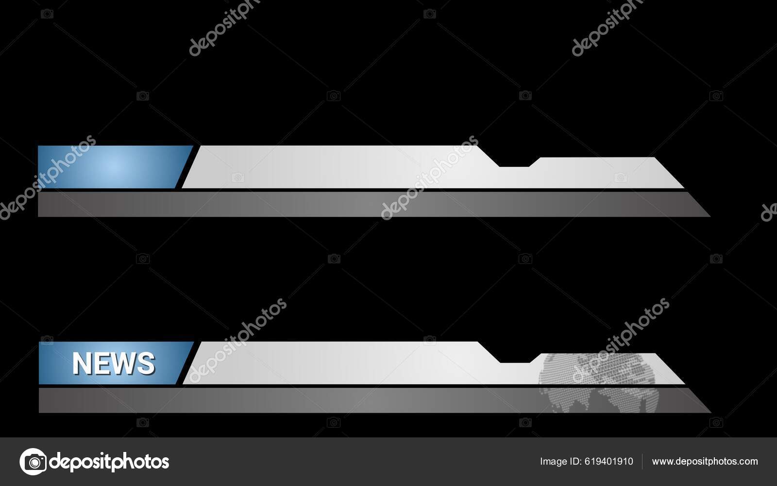 Original Lower Third Titles Black Background Blue Color Set Titles ...