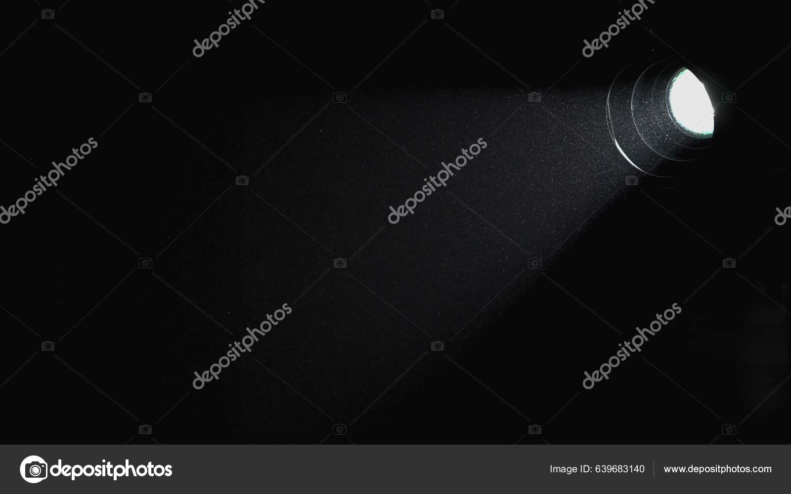 Beam Light Spotlight Illuminates Dark Room Dust Particles Float Sparkle ...