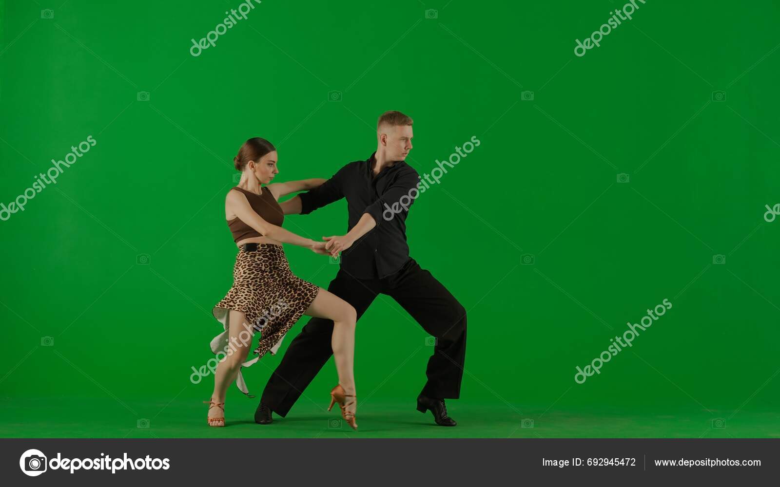 Elegant Ballroom Dance Duo Performs Dynamic Routine Captured Vivid ...