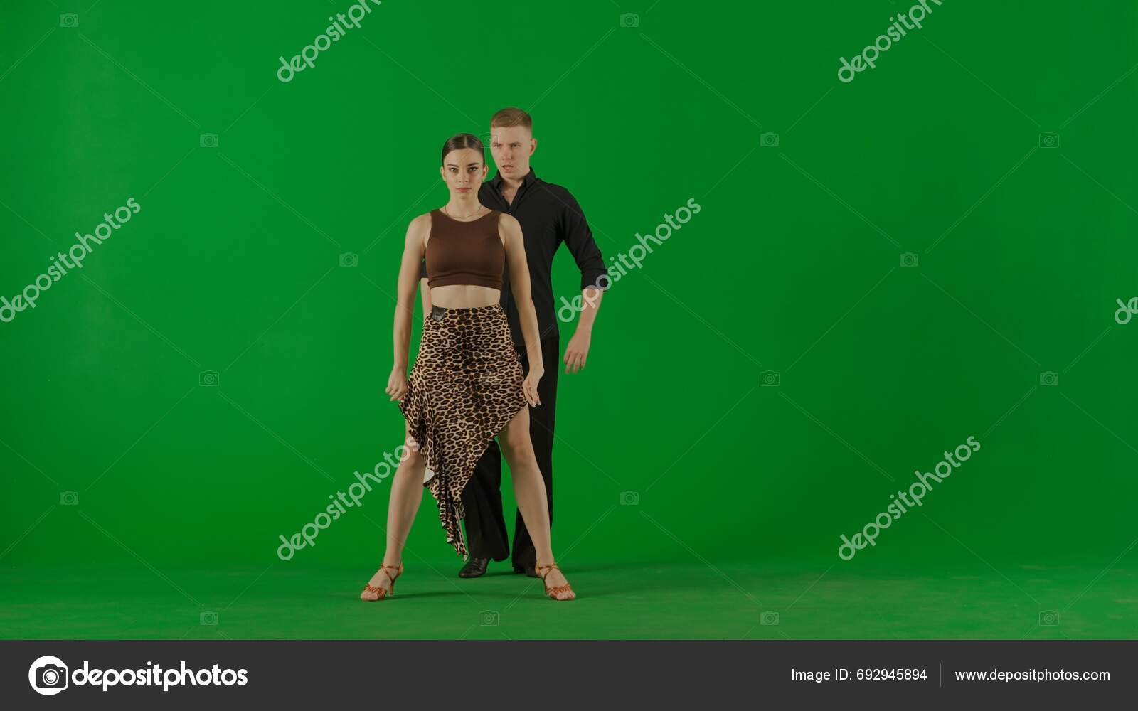 Elegant Ballroom Dance Duo Performs Dynamic Routine Captured Vivid ...