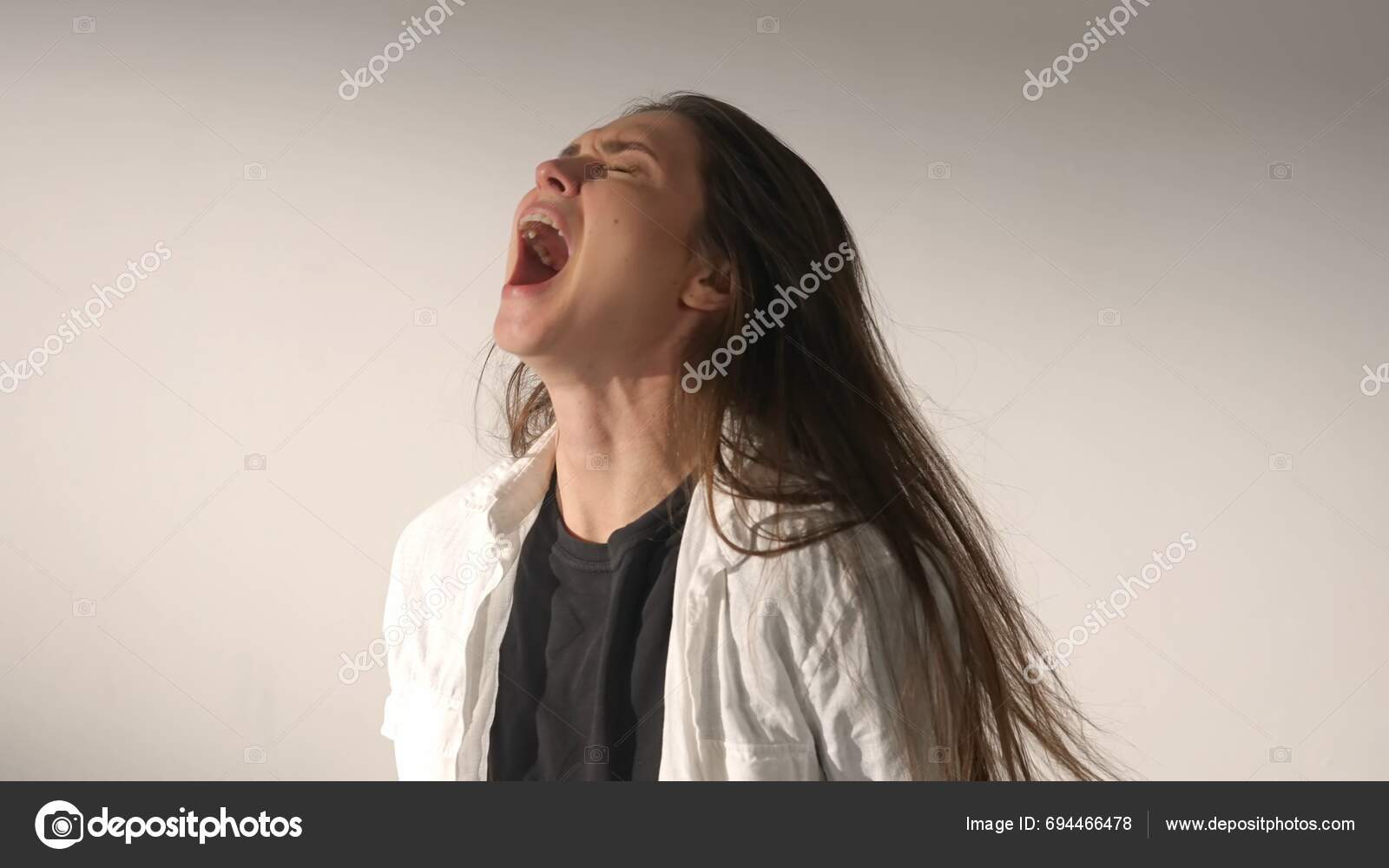 Emociones Extremas Humanas Concepto Publicidad Creativa Retrato Modelo ...