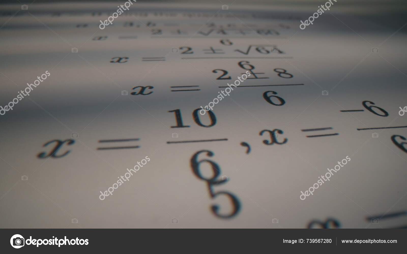 Close View Mathematical Equations Written Paper Showing Detailed ...