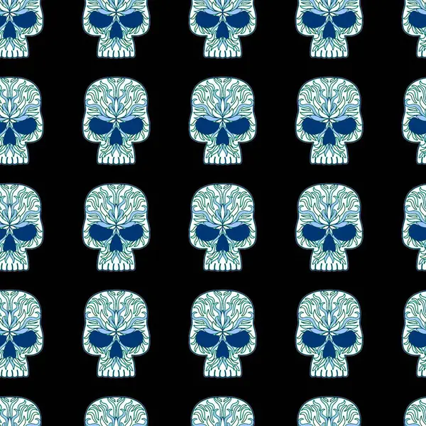 Hand drawn skull seamless pattern, repeat pattern, background design ...