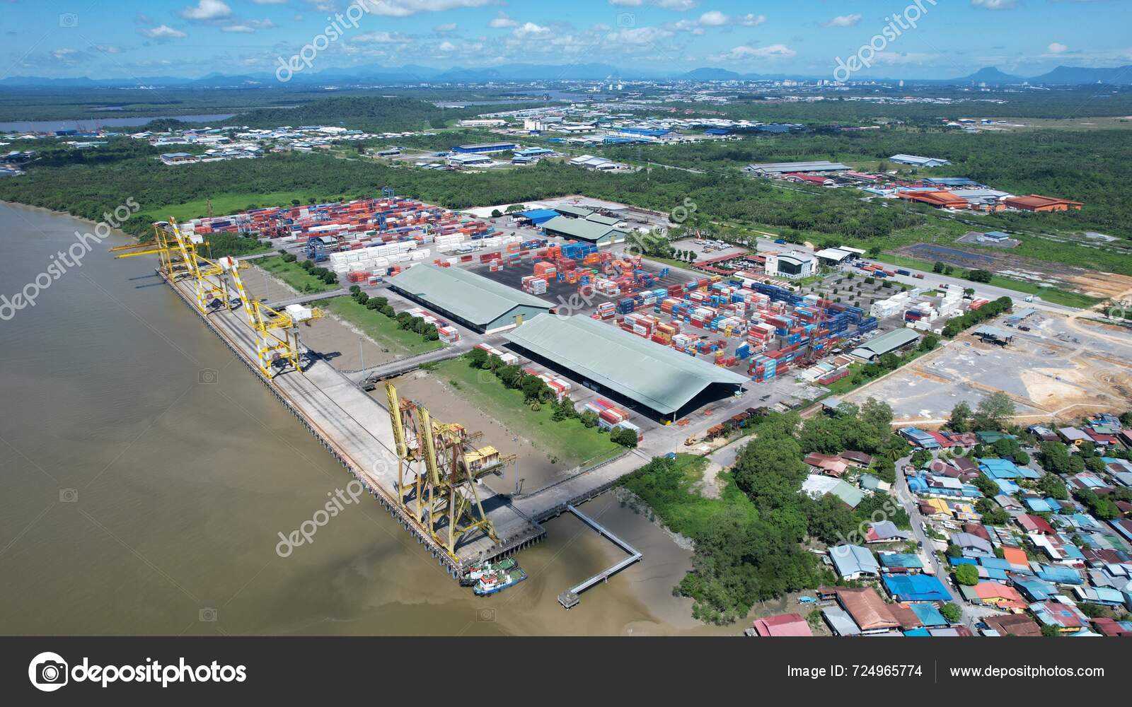 Kuching Malaysia June 2024 Senari Port Pending Terminal Port — Stock ...