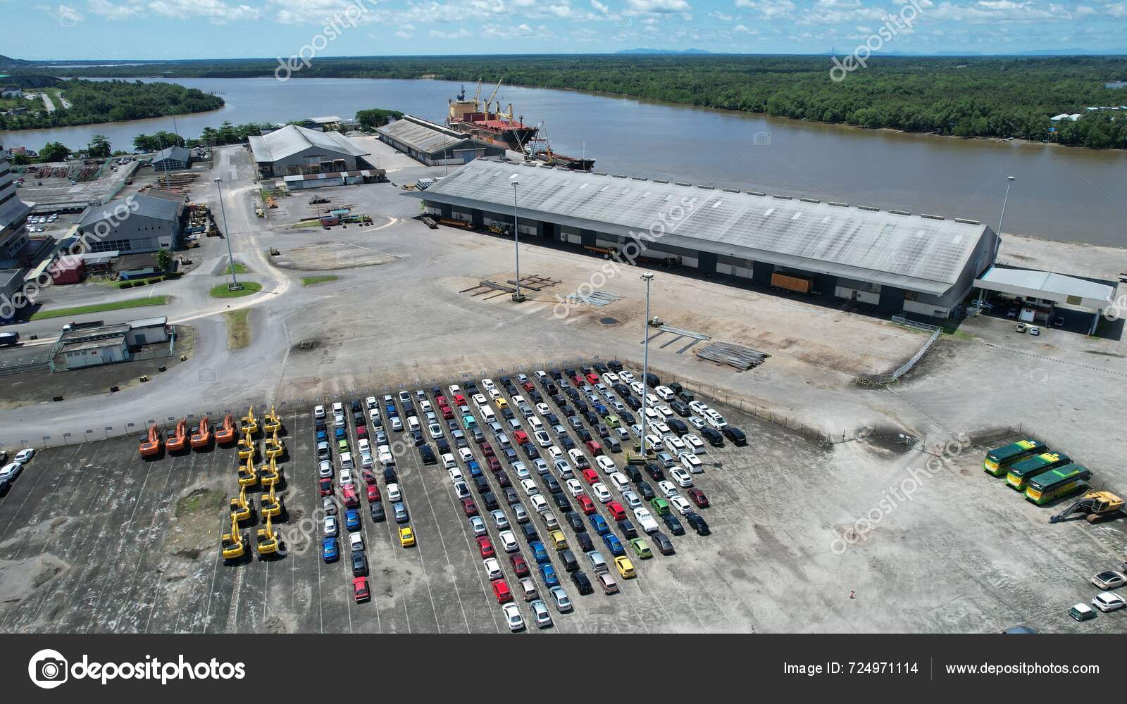Kuching Malaysia June 2024 Senari Port Pending Terminal Port — Stock ...