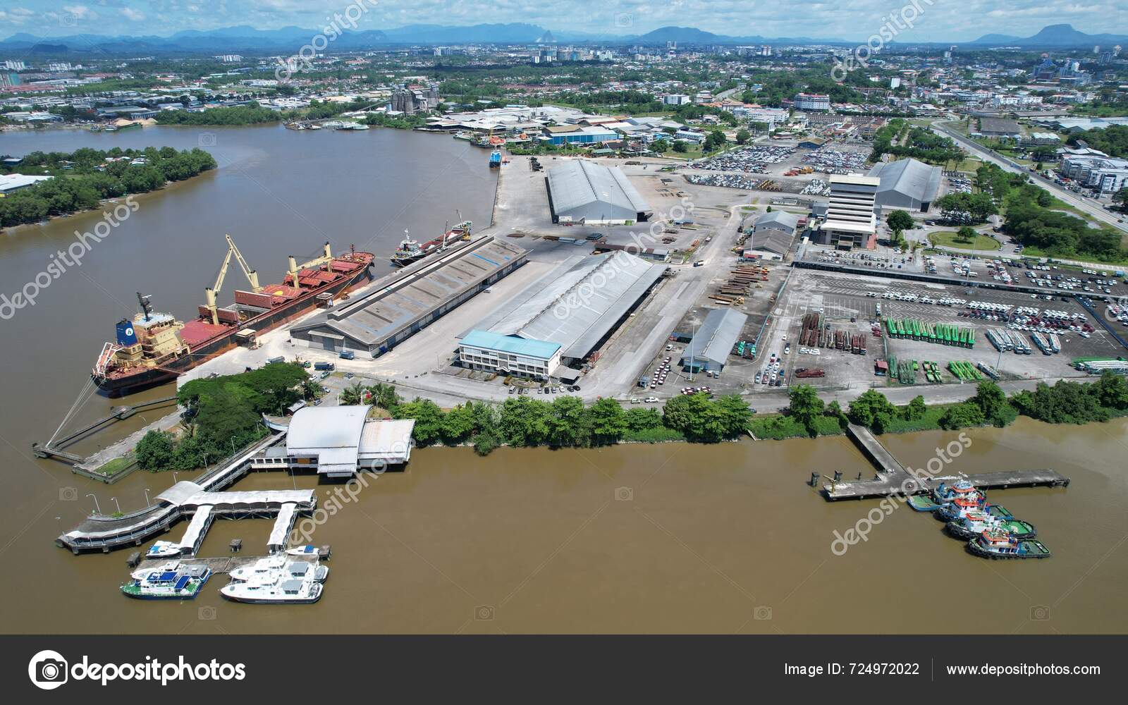 Kuching Malaysia June 2024 Senari Port Pending Terminal Port — Stock ...