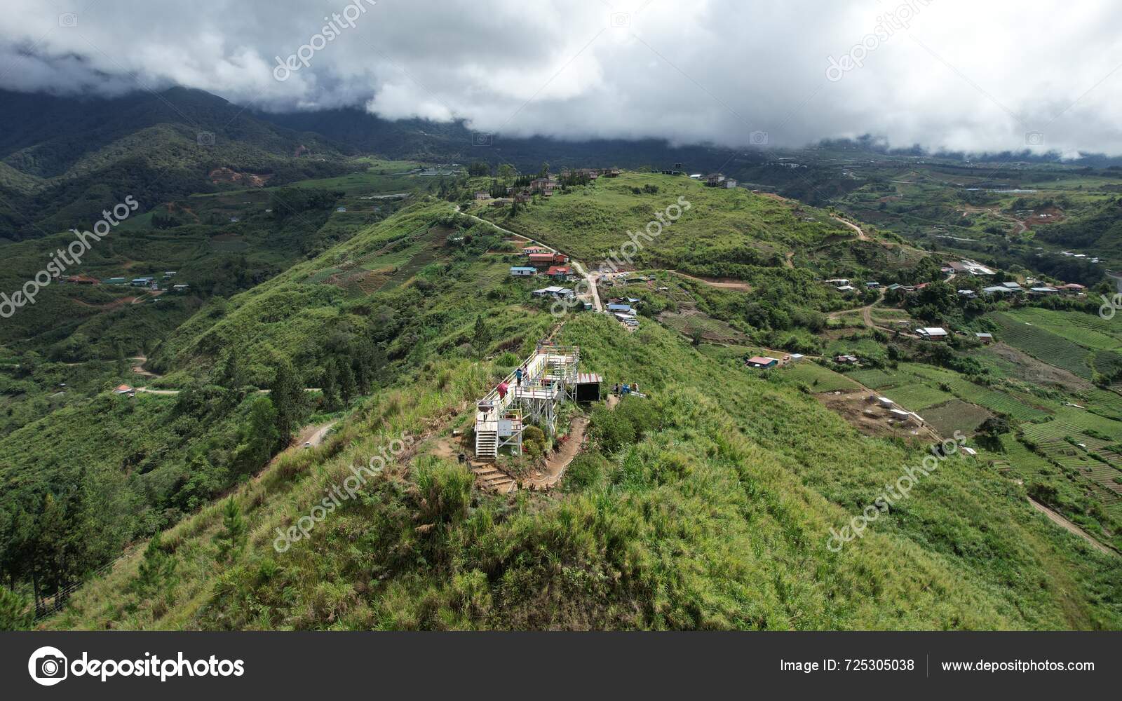 Kundasang Malaysia May 2024 Aerial View Sosodikon Hill Kundasang Sabah ...