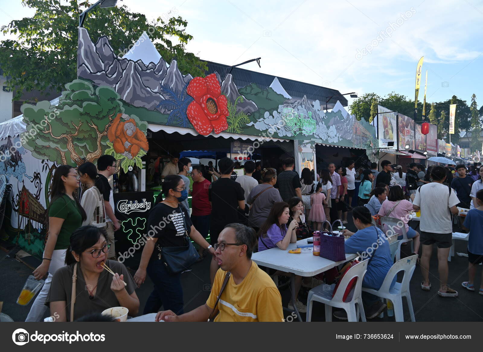 Kuching Malásia Agosto 2024 Kuching Festival Food Street Fair — Foto ...
