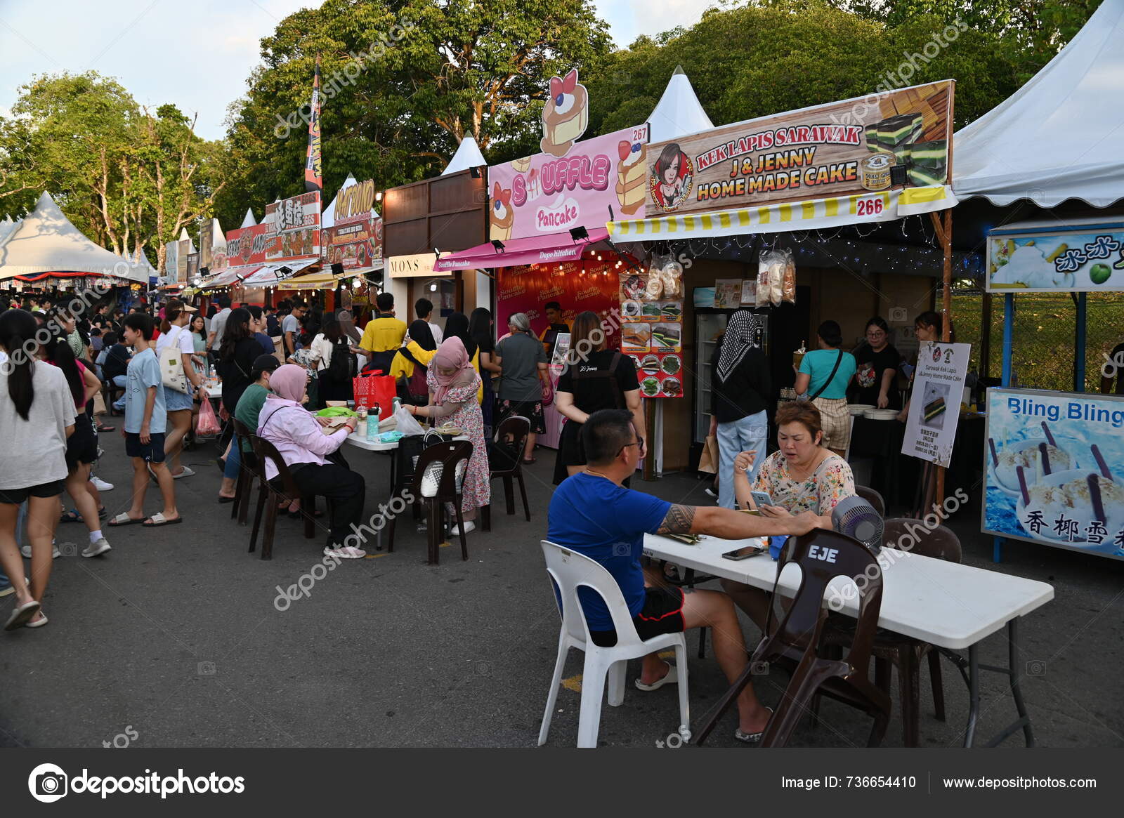 Kuching Malásia Agosto 2024 Kuching Festival Food Street Fair — Foto ...