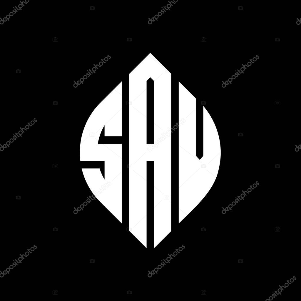 Diseño de logotipo de letra de círculo SAV con forma de círculo y ...