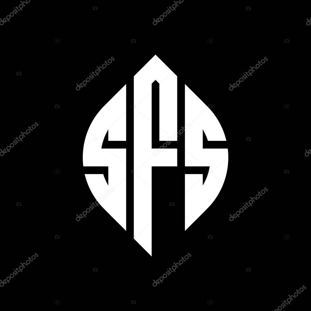 Diseño del logotipo de la letra del círculo SFS con forma de círculo y ...