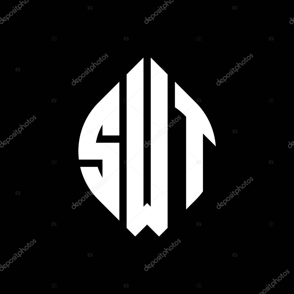 Diseño de logotipo de letra de círculo SWT con forma de círculo y ...