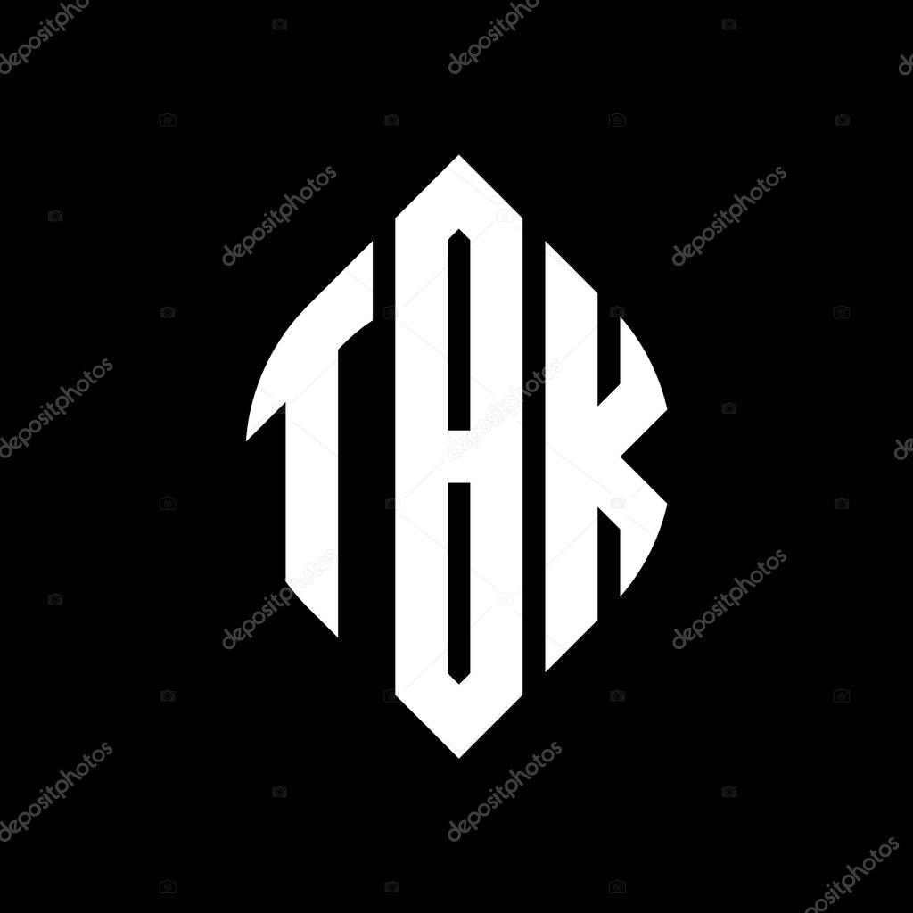 Diseño del logotipo de la letra del círculo TBK con forma de círculo y ...