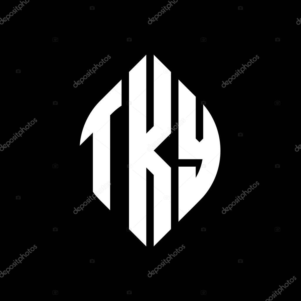 Diseño de logotipo de letra de círculo TKY con forma de círculo y ...