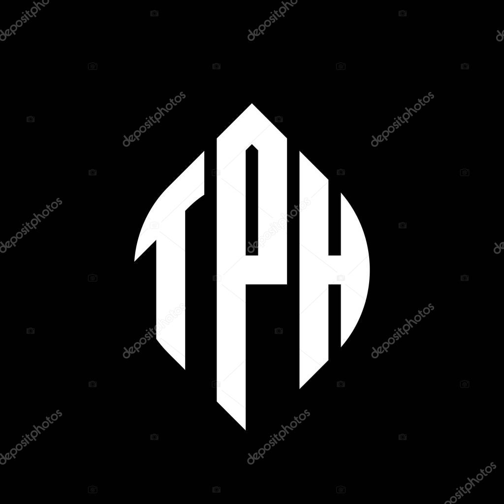 Diseño del logotipo de la letra del círculo TPH con forma de círculo y ...