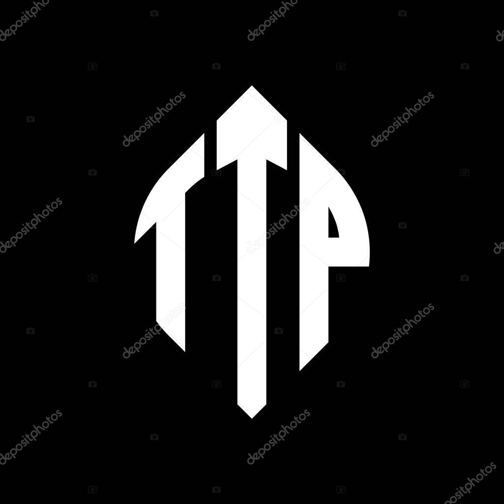 Diseño del logotipo de la letra del círculo TTP con forma de círculo y ...