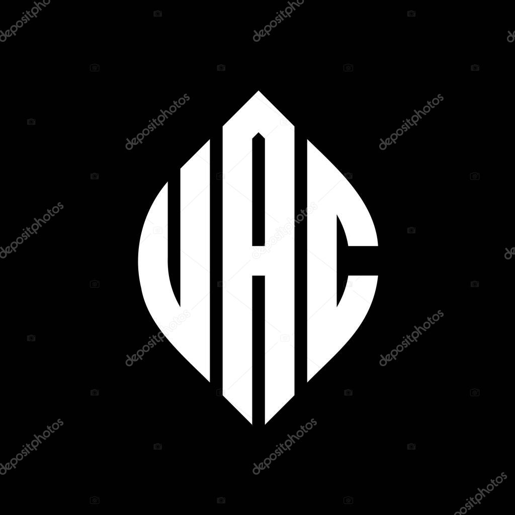 Diseño del logotipo de la letra del círculo UAC con forma de círculo y ...
