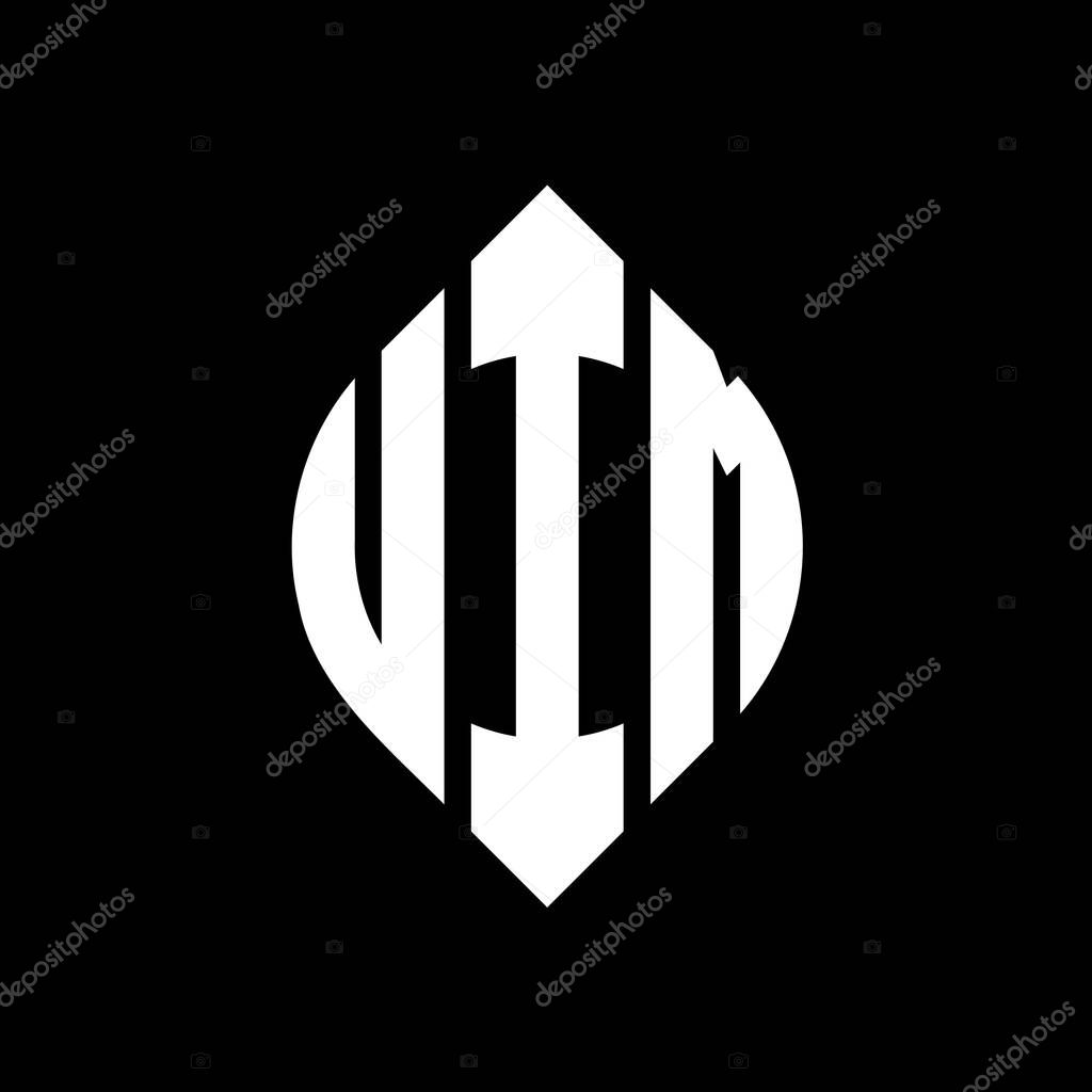 Diseño del logotipo de la letra del círculo UIM con forma de círculo y ...