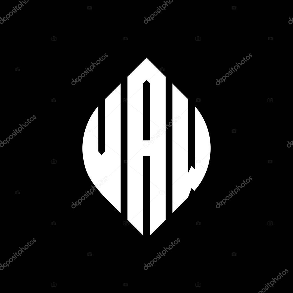 Diseño del logotipo de la letra del círculo VAW con forma de círculo y ...