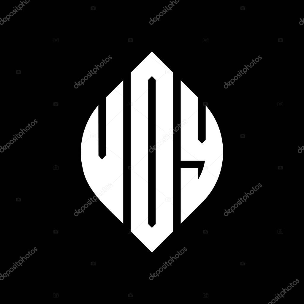 Diseño del logotipo de la letra del círculo VDY con forma de círculo y elipse. Letras elipse VDY ...