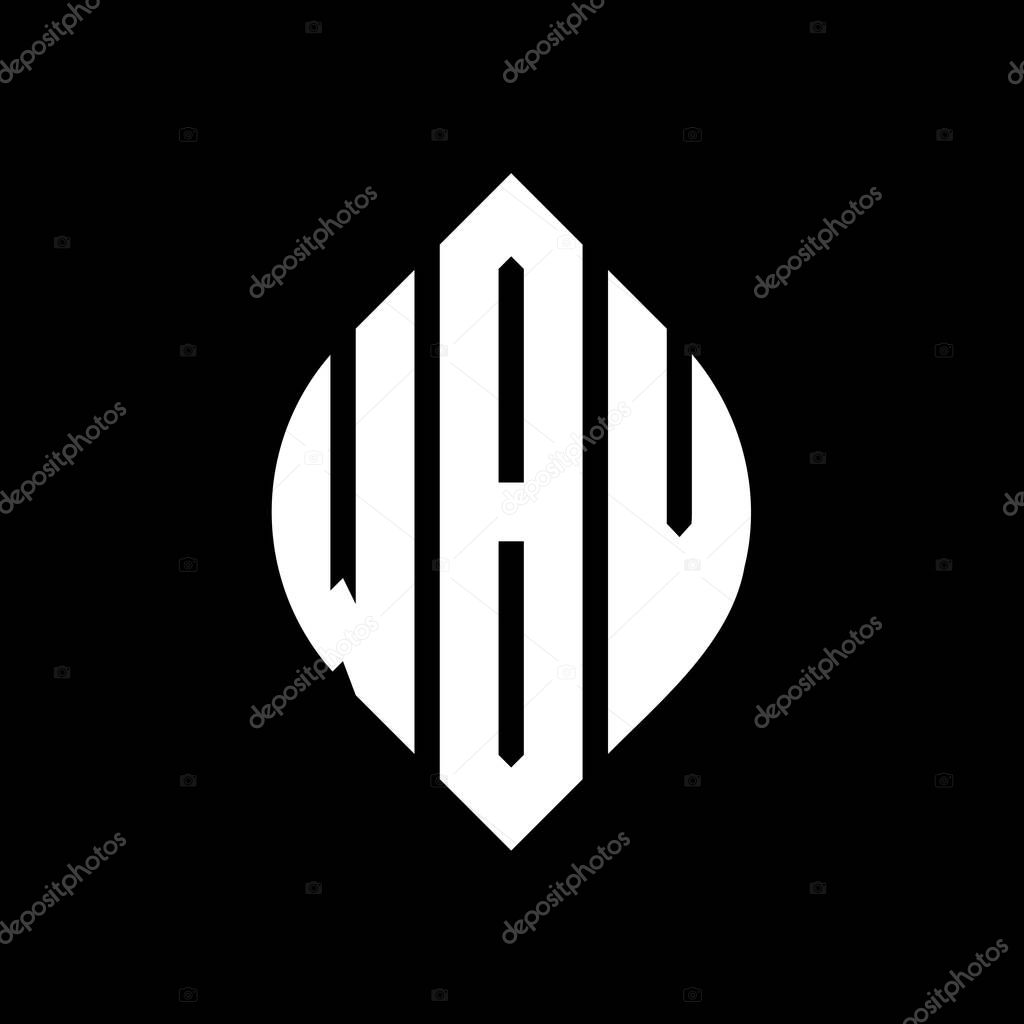 Diseño del logotipo de la letra del círculo WBV con forma de círculo y ...