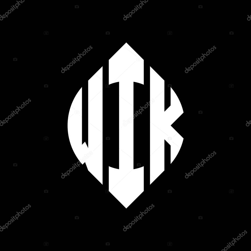 Diseño del logotipo de la letra del círculo WIK con forma de círculo y ...