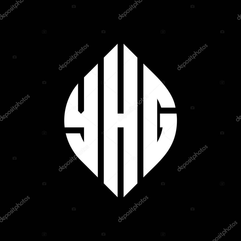 Diseño del logotipo de la letra del círculo YHG con forma de círculo y ...