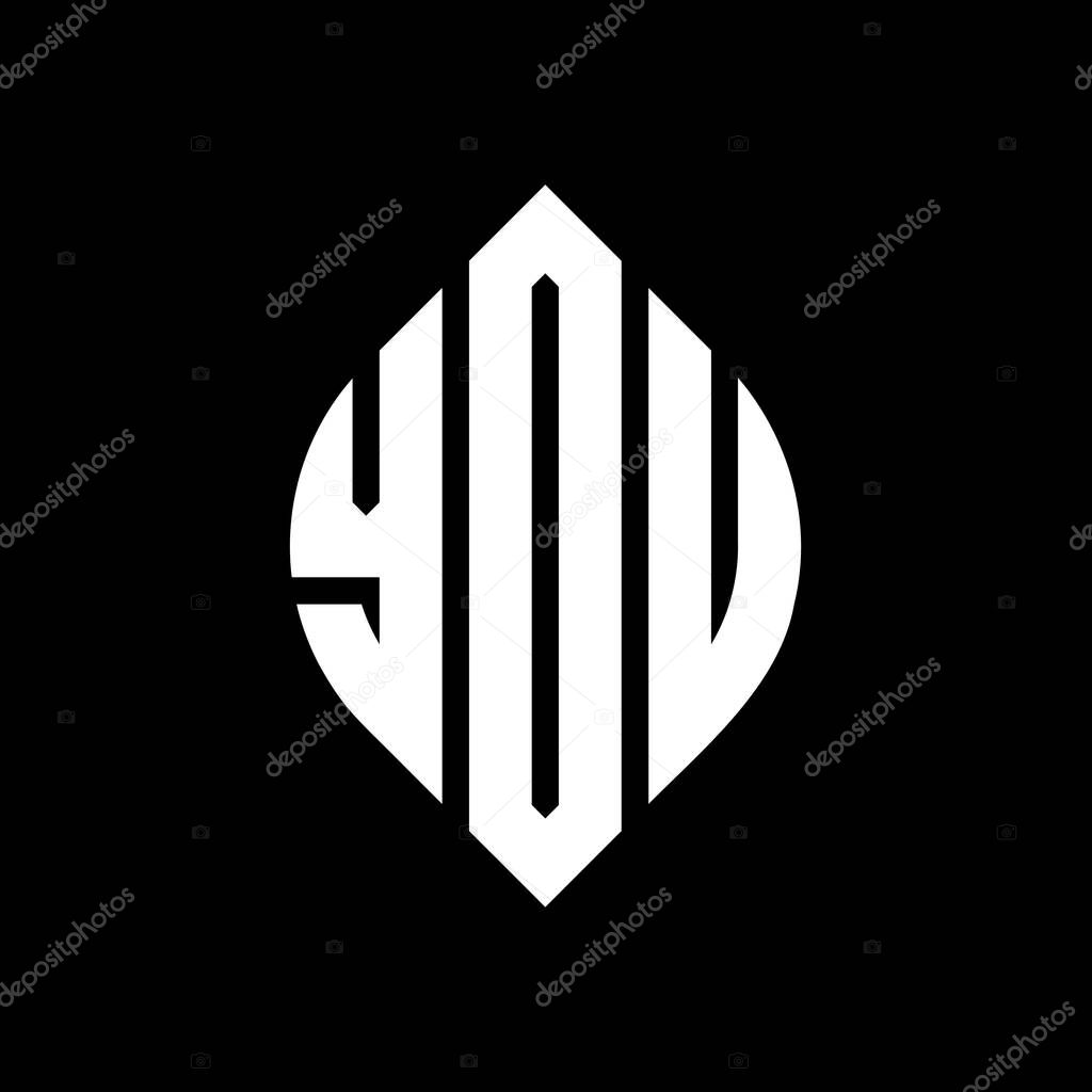 USTED círculo letra logotipo diseño con forma de círculo y elipse ...