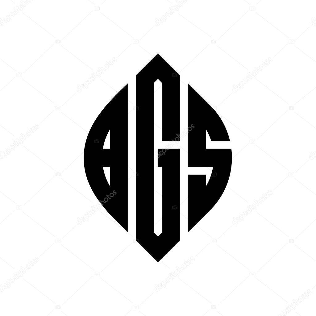 Diseño de logotipo de letra círculo BGS con forma de círculo y elipse ...