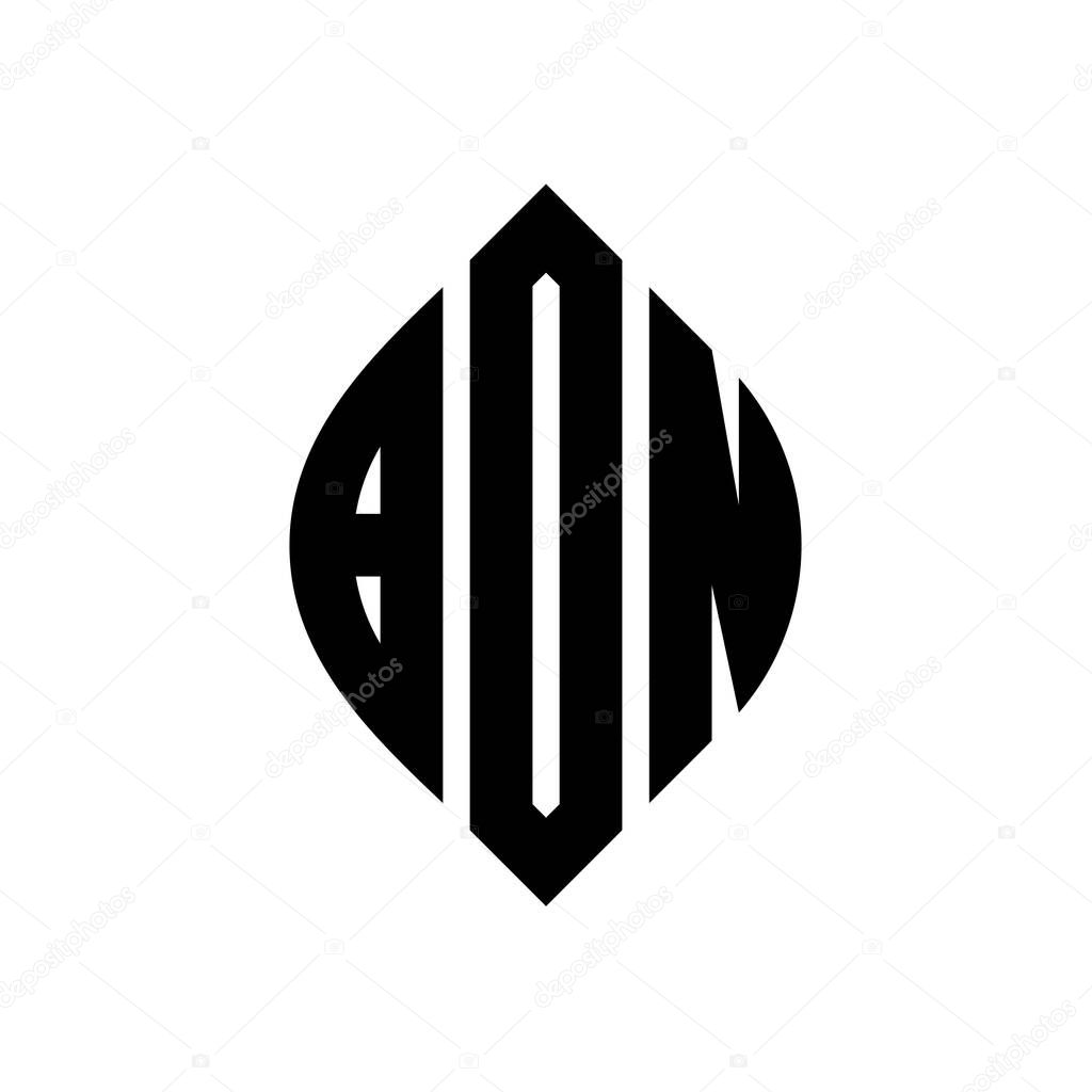 Diseño de logotipo de letra de círculo BON con forma de círculo y ...